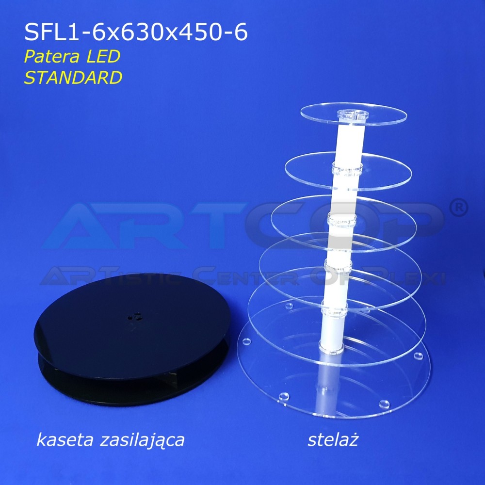 Tray, LED rgb illuminated cake stand, 6-level with a height of 63cm ...