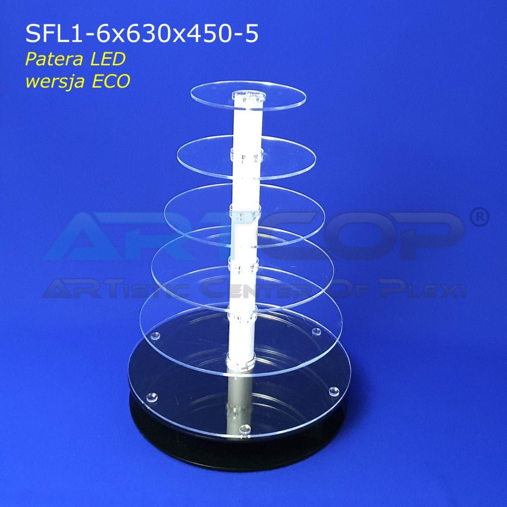 Led rgb illuminated platter, 6-level with a height of 63cm made of 5mm ...