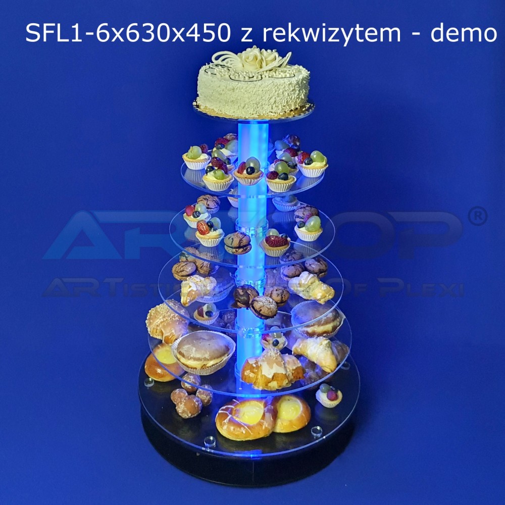Tray, LED rgb illuminated cake stand, 6-level with a height of 63cm ...