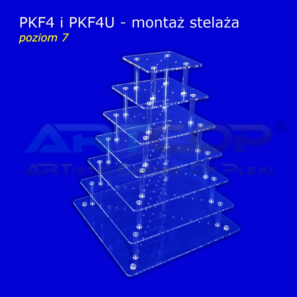 Square cake stand – 6 tiers, pro version with 6mm plexiglass and ...
