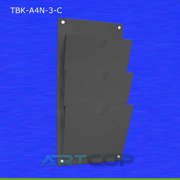 Sign board with a4 x3 vertical pockets, made of black plexiglass, on ...