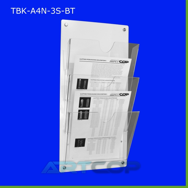 Sign board with a4 x3 pockets for ring binders made of opal plexiglass ...