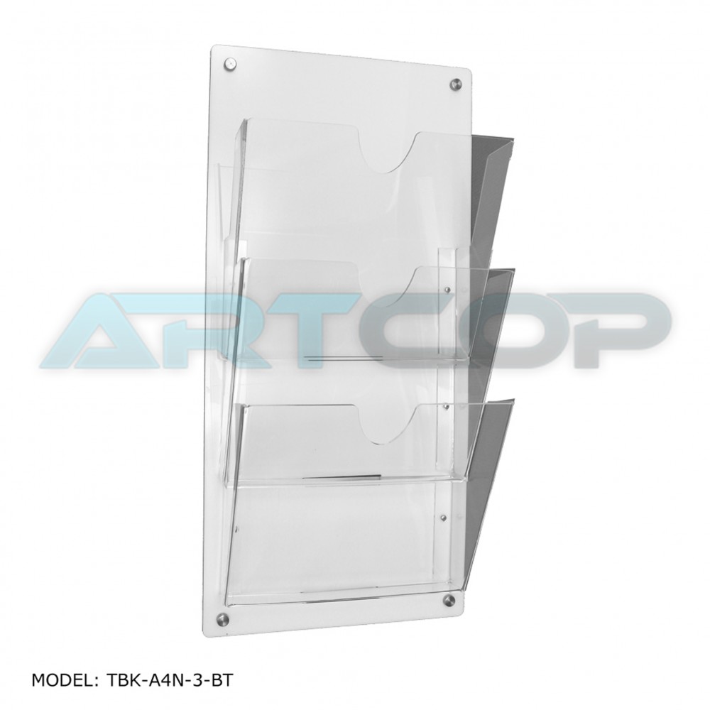 Sign board with a4 x3 pockets for ring binders made of opal plexiglass ...