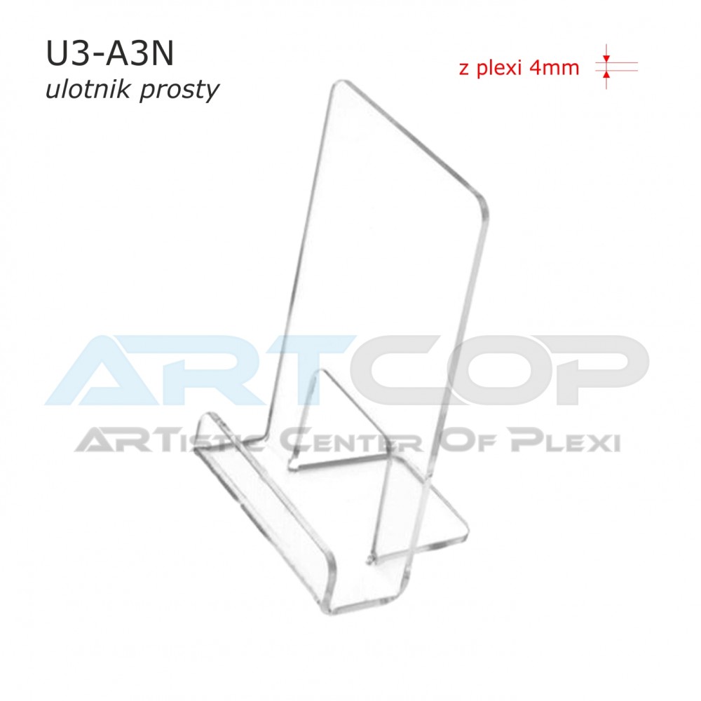 Ulotnik u3 prosty, stojak na ulotki z plexi - pion a3 - Artcop