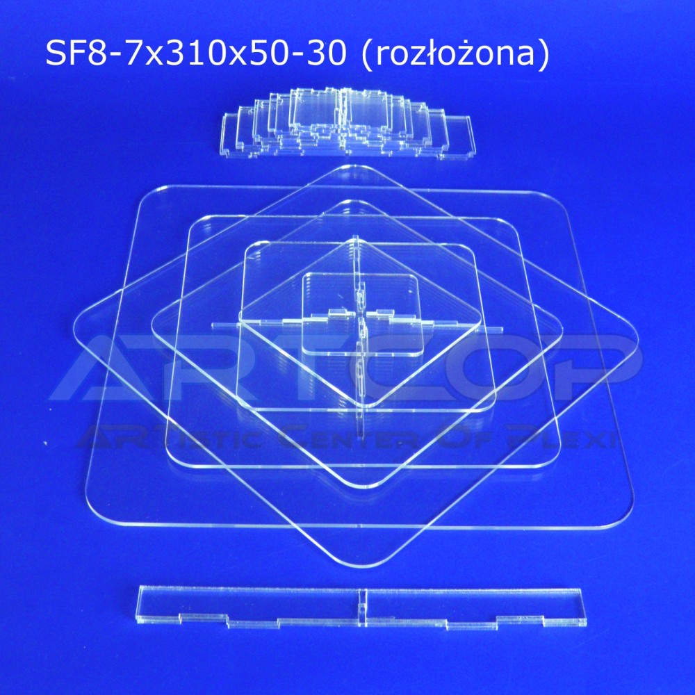 Fontanna kwadrat 310x50 z 7 blatami wys. 34cm - model sf8 - Artcop